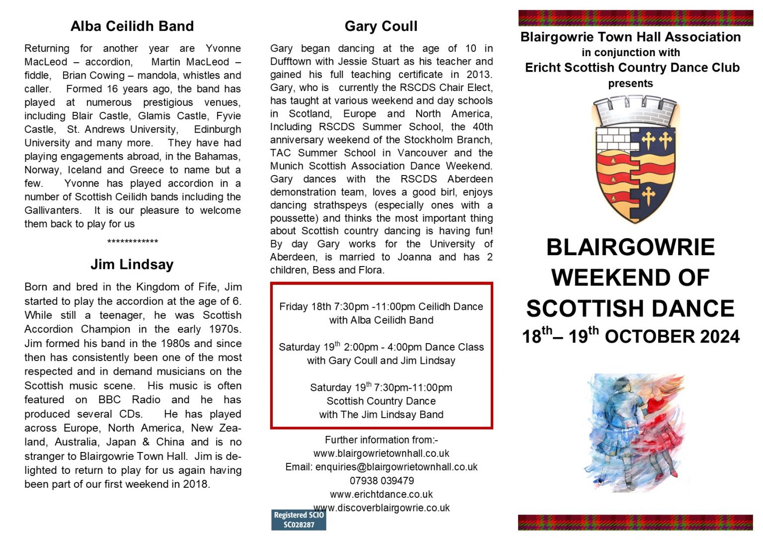 Blairgowrie Weekend of Scottish Dance (Country Dance) – Ericht Scottish ...